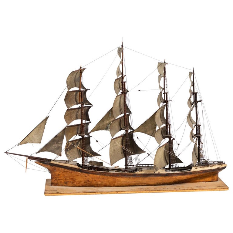 Late 19th Century Handmade Wooden Ship Model from France at 1stDibs