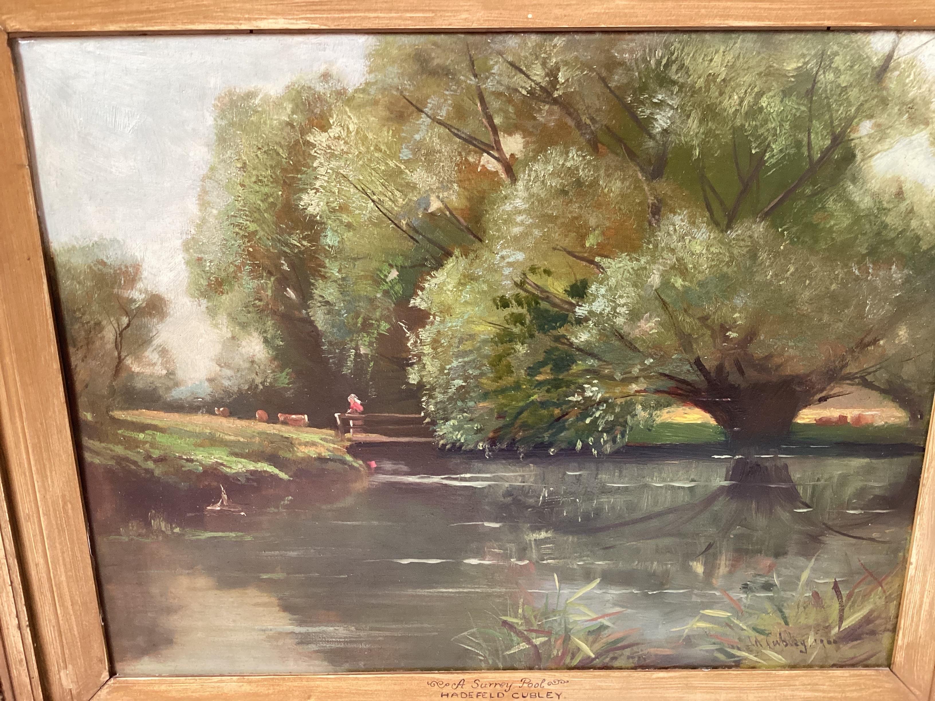 Late 19th Century Henry Hadfield Cubley, a Surrey Pool, Landscape Oil ...