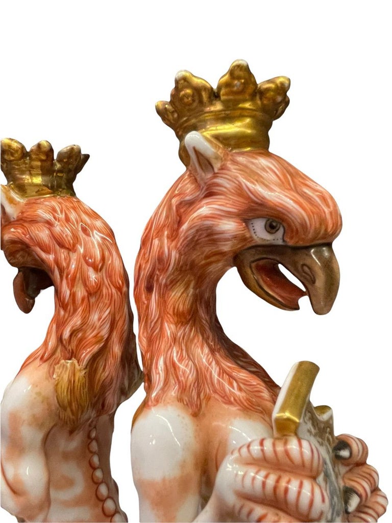 Capodimonte, 19th Century Italian Pair of Majolica Griffons For Sale at ...