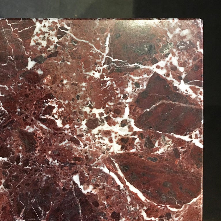 Late 19th Century Italian Red Marble Column with Square Plinth and Top ...