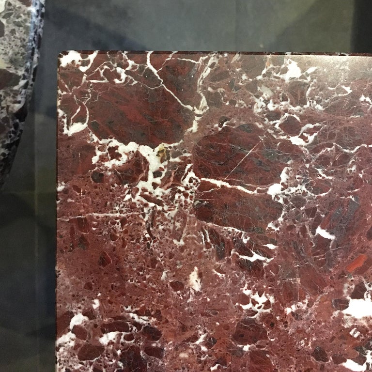 Late 19th Century Italian Red Marble Column with Square Plinth and Top ...