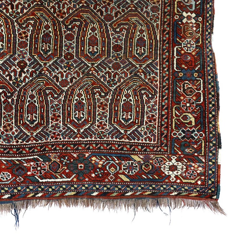Late 19th Century Kuba Boteh Rug For Sale at 1stDibs