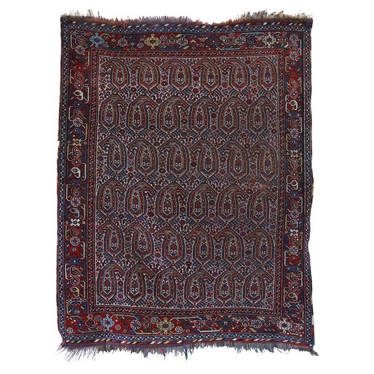 Late 19th Century Kuba Boteh Rug For Sale at 1stDibs