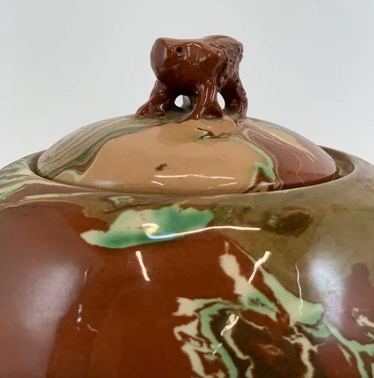 Late 19th Century Large Antique Staffordshire, Agate Glaze Pottery ...