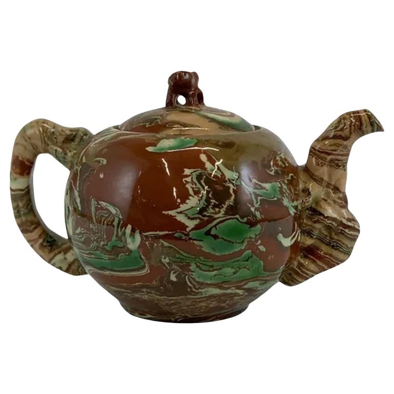 Late 19th Century Large Antique Staffordshire, Agate Glaze Pottery ...