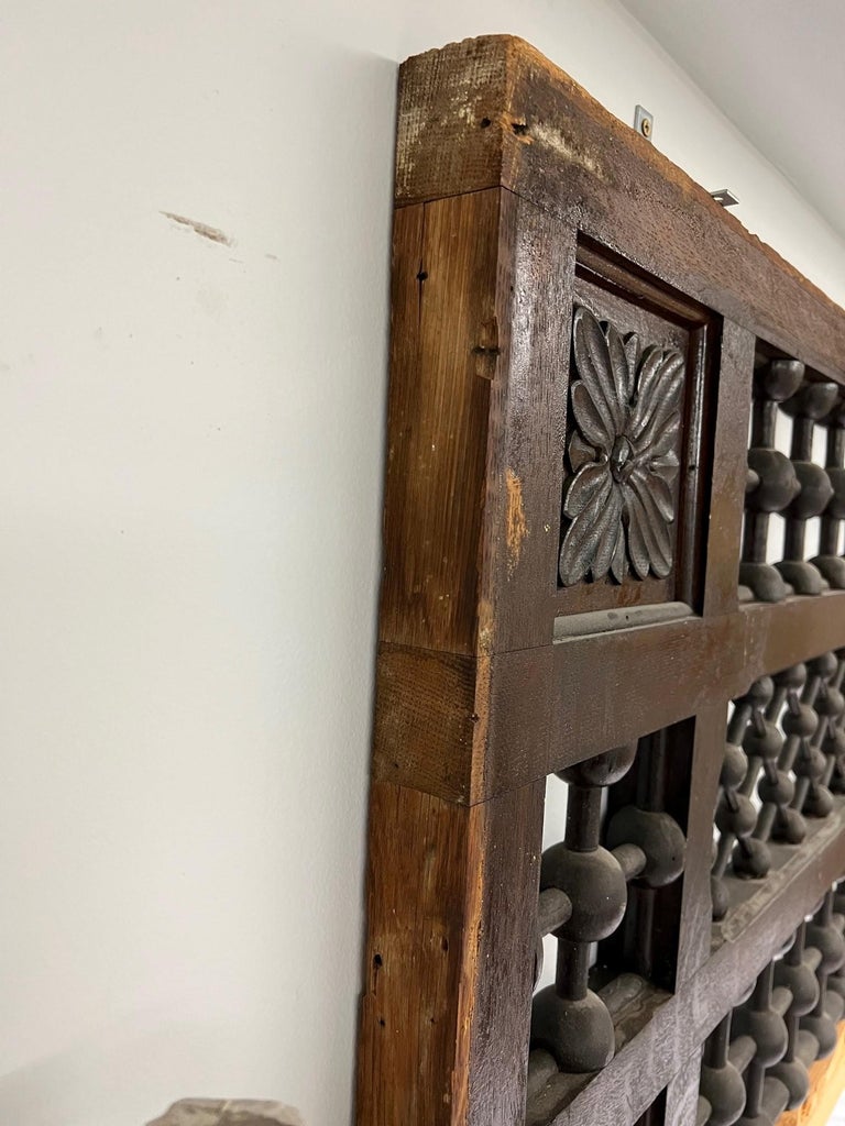 Late 19th Century Large Antique Victorian Oak Stick and Ball Fretwork ...