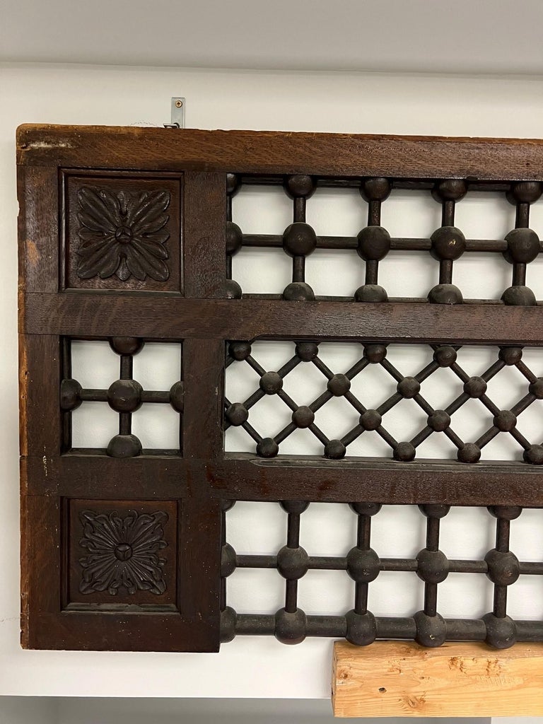 Late 19th Century Large Antique Victorian Oak Stick and Ball Fretwork ...