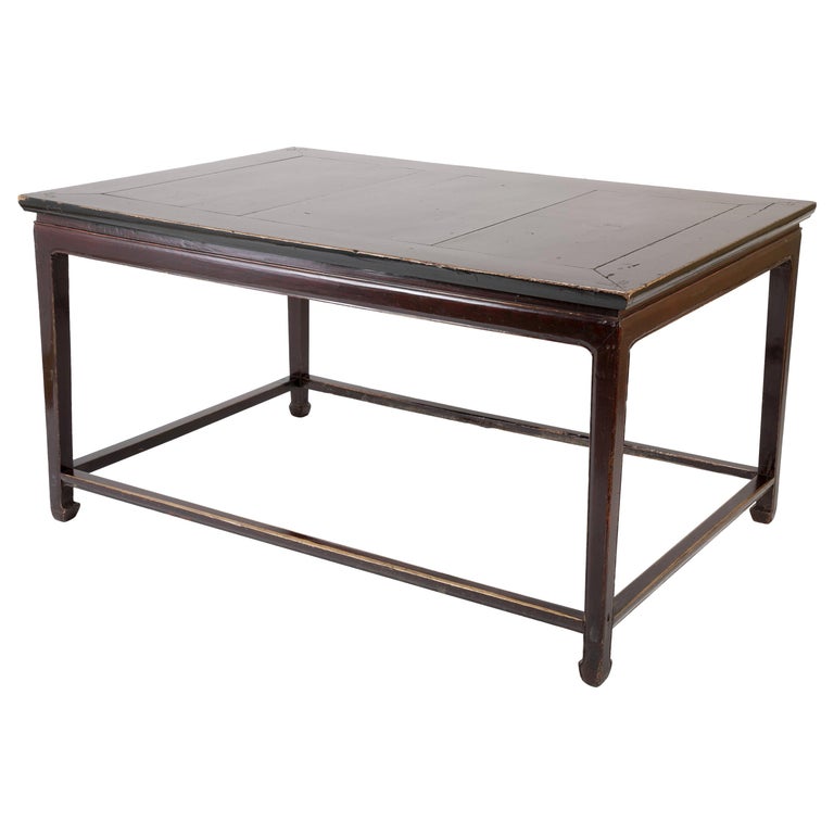 Early 20th Century Large Chinese Black Lacquered Center Table For Sale ...