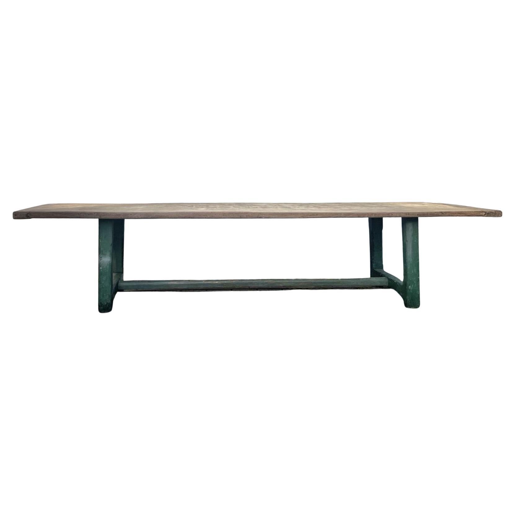19th Century French Industrial Style Pine Iron Dining Table For Sale at ...