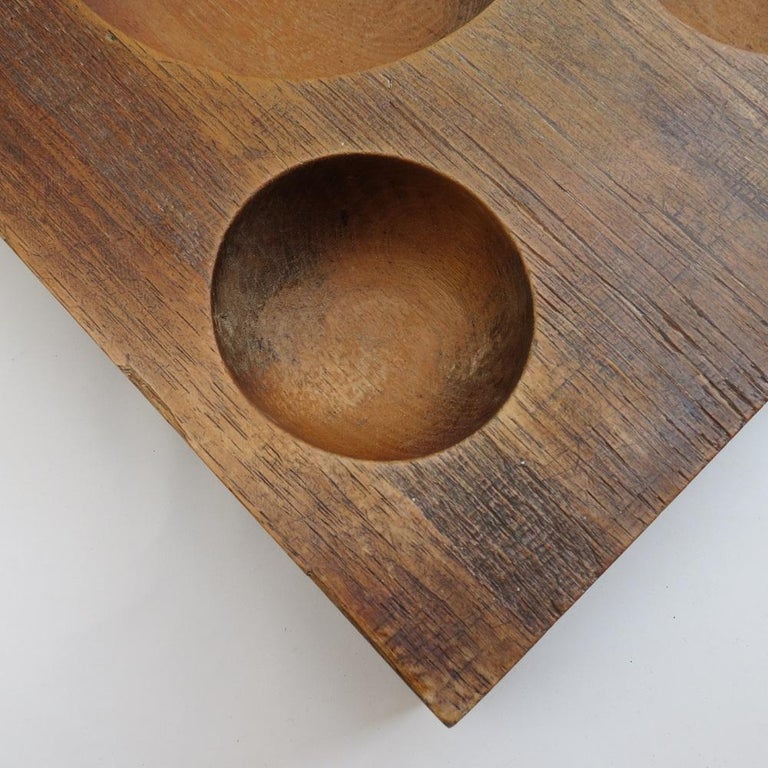 Late 19th Century Large Walnut Wooden Coin Bowl For Sale at 1stDibs