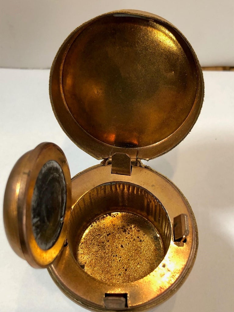 Late 19th Century Leather Mini Hat Box Traveling Inkwell For Sale at ...