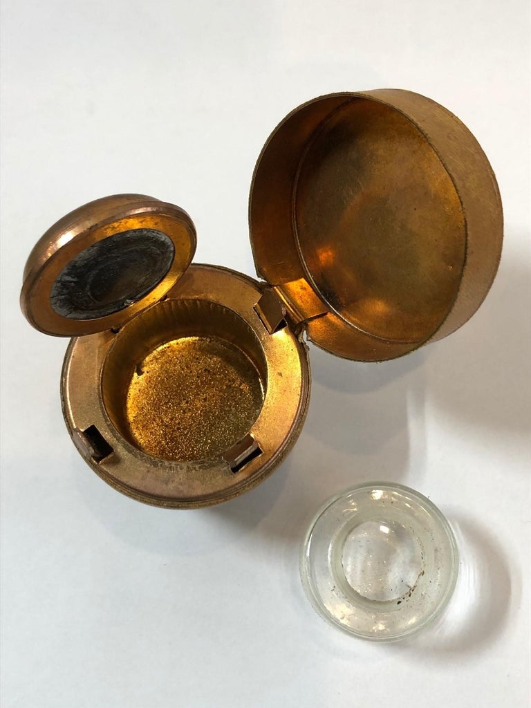 Late 19th Century Leather Mini Hat Box Traveling Inkwell For Sale at ...