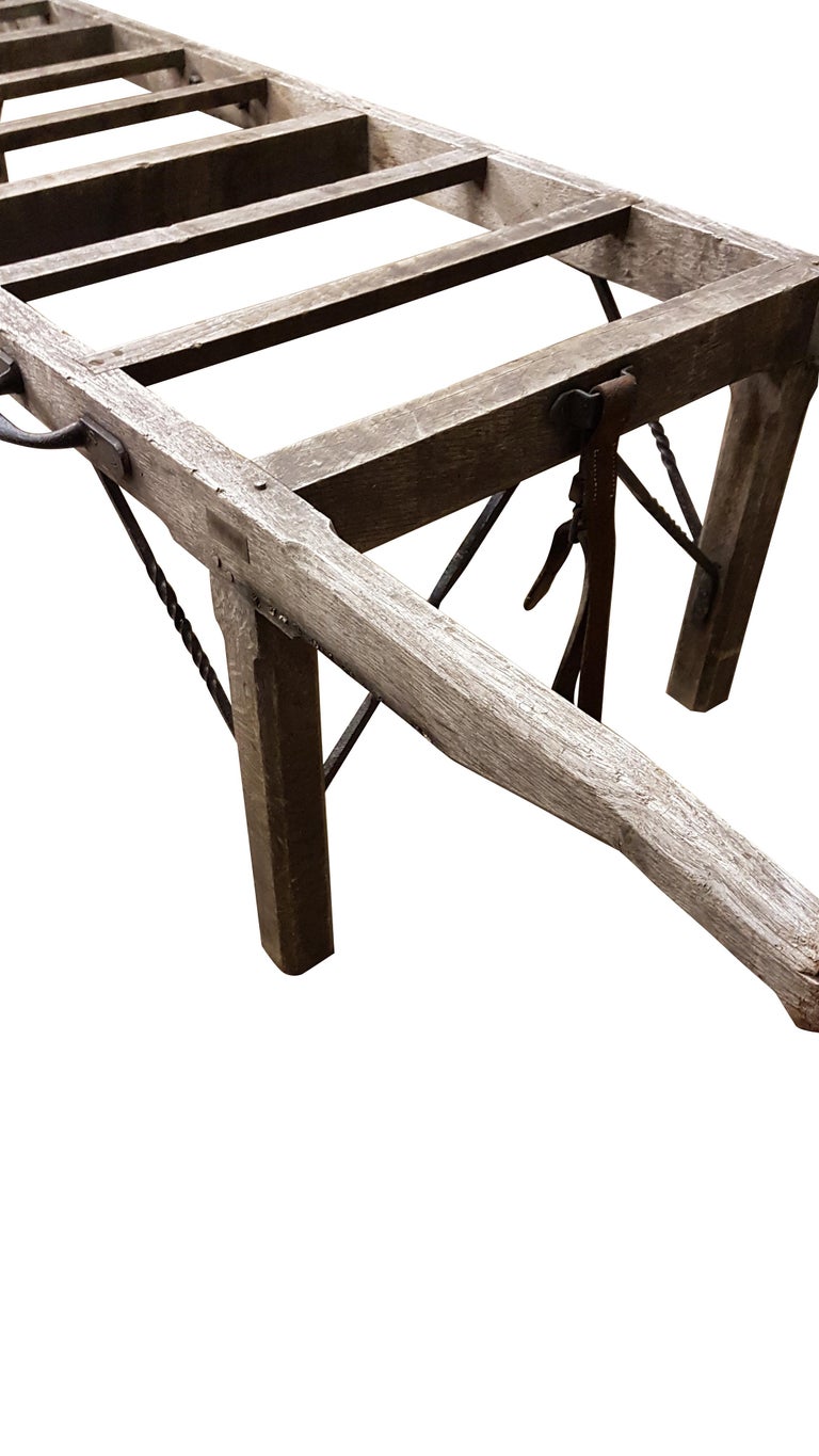 Late 19th Century Long French Oak Funeral Bier For Sale at 1stDibs