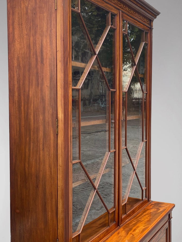 Late 19th Century Mahogany and Marquetry Bookcase by Edwards and ...