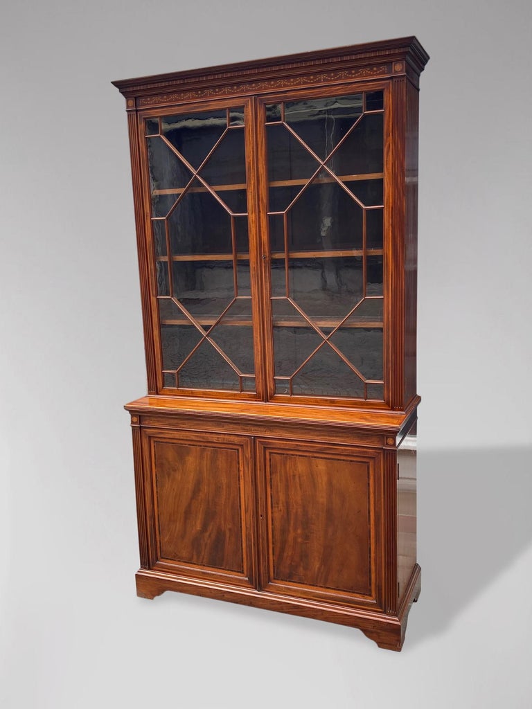 Late 19th Century Mahogany and Marquetry Bookcase by Edwards and ...