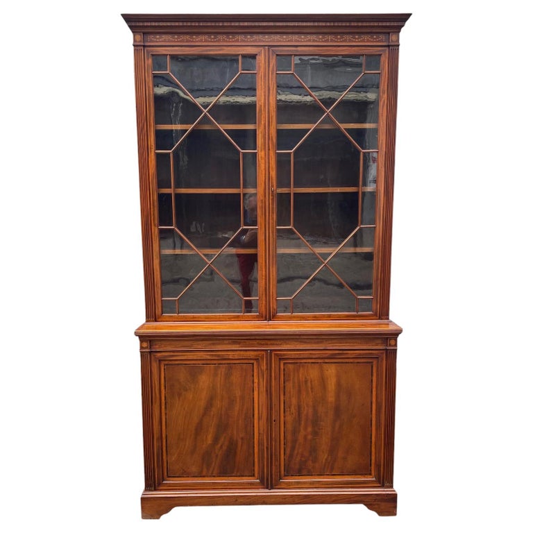 Late 19th Century Mahogany and Marquetry Bookcase by Edwards and ...