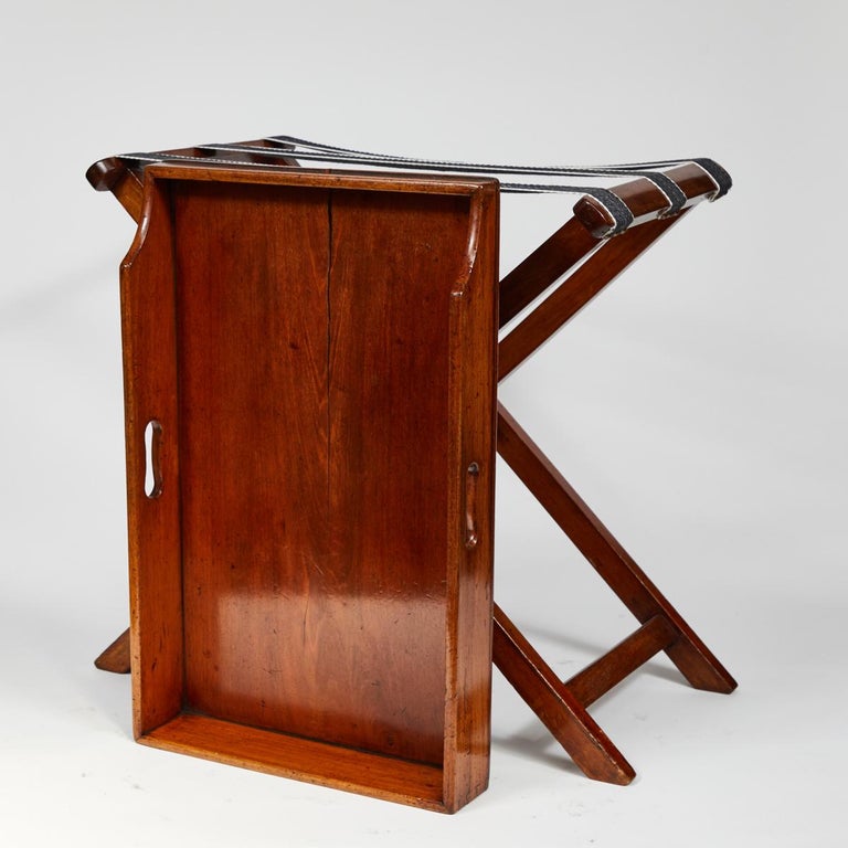 Late 19th Century Mahogany French Butler's Tray on Folding Stretcher at ...