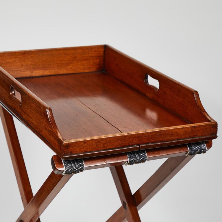 Late 19th Century Mahogany French Butler's Tray on Folding Stretcher at ...