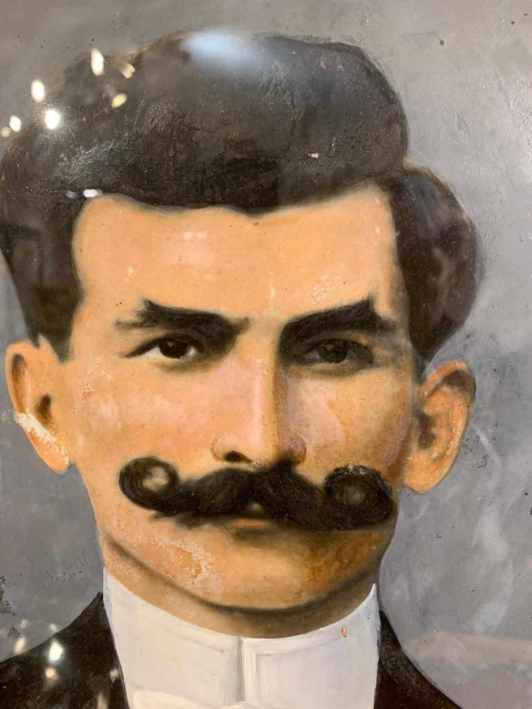 Late 19th Century Male Portrait, Tempera on Paper For Sale at 1stDibs