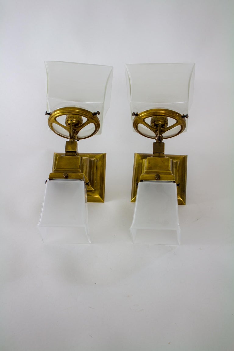 Late 19th Century Mission Style Gas and Electric Sconces, a Pair For ...
