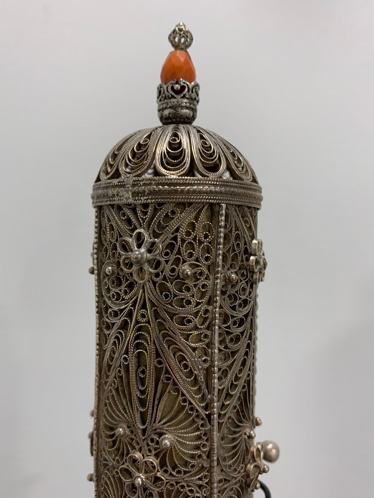 Late 19th Century Ottoman Empire Silver Megillah Case and Esther Scroll ...