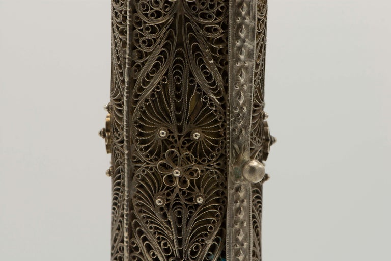 Late 19th Century Ottoman Empire Silver Megillah Case and Esther Scroll ...