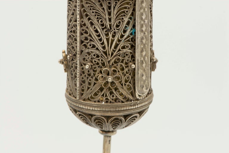 Late 19th Century Ottoman Empire Silver Megillah Case and Esther Scroll ...