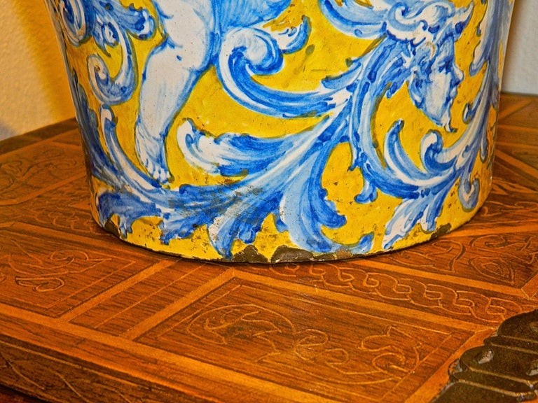 Late 19th Century Painted Talavera Majolica Jar from Spain at 1stDibs