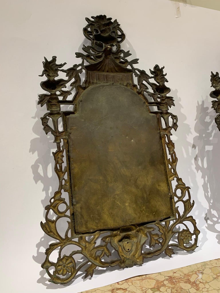 Late 19th Century, Pair of Bronze Mirrors For Sale at 1stDibs