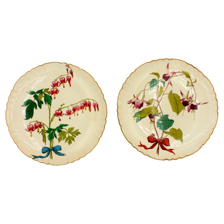 Late 19th Century Pair of English Botanical Plates For Sale at 1stDibs