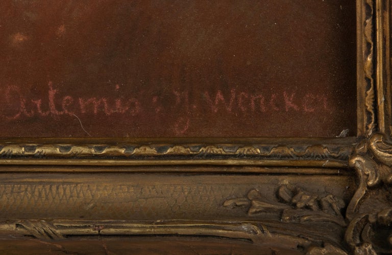 Late 19th Century Pastel Painting of Artémis / Diana by Joseph Wencker ...