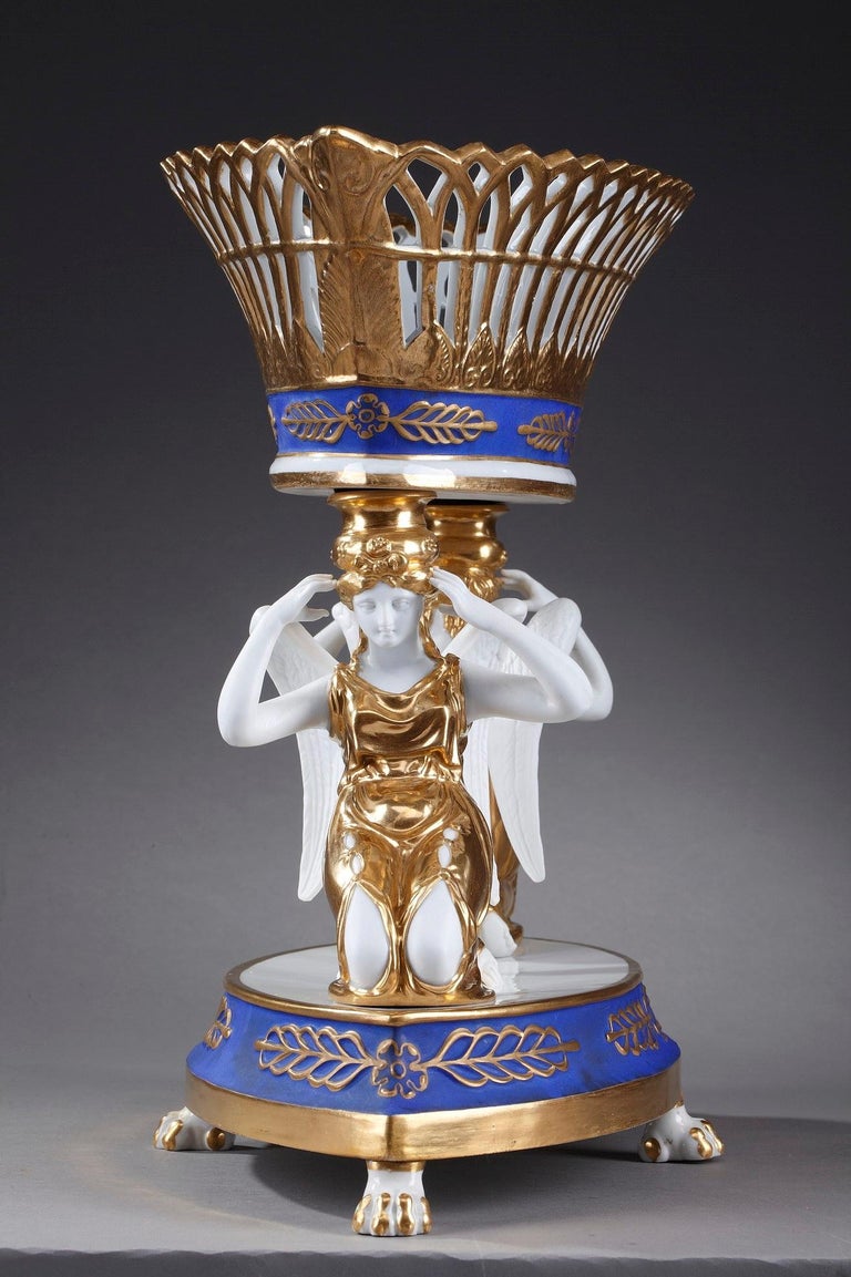 Late 19th Century Porcelain Centerpiece in Dagoty Style at 1stDibs