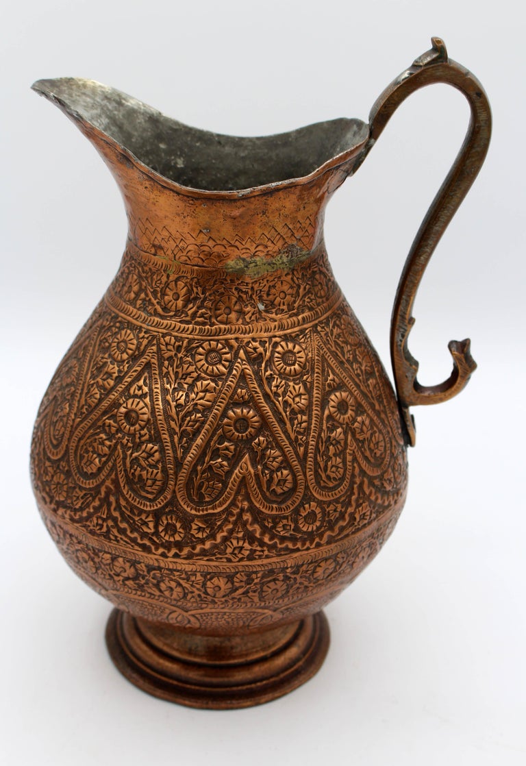 Late 19th Century, Raj Period Copper Urn with Scrolled Handle at 1stDibs