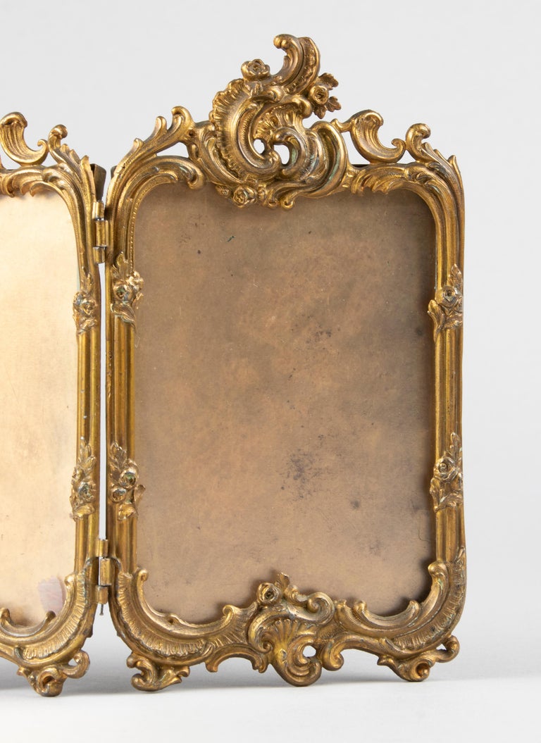 Late 19th Century Rococo Gilt Copper Fourfold Picture Frame at 1stDibs