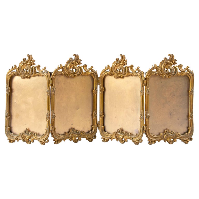 Late 19th Century Rococo Gilt Copper Fourfold Picture Frame at 1stDibs