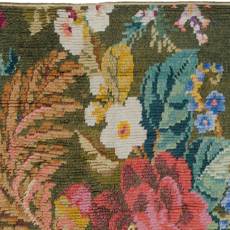 Late 19th Century Russian Pile Rug For Sale at 1stDibs