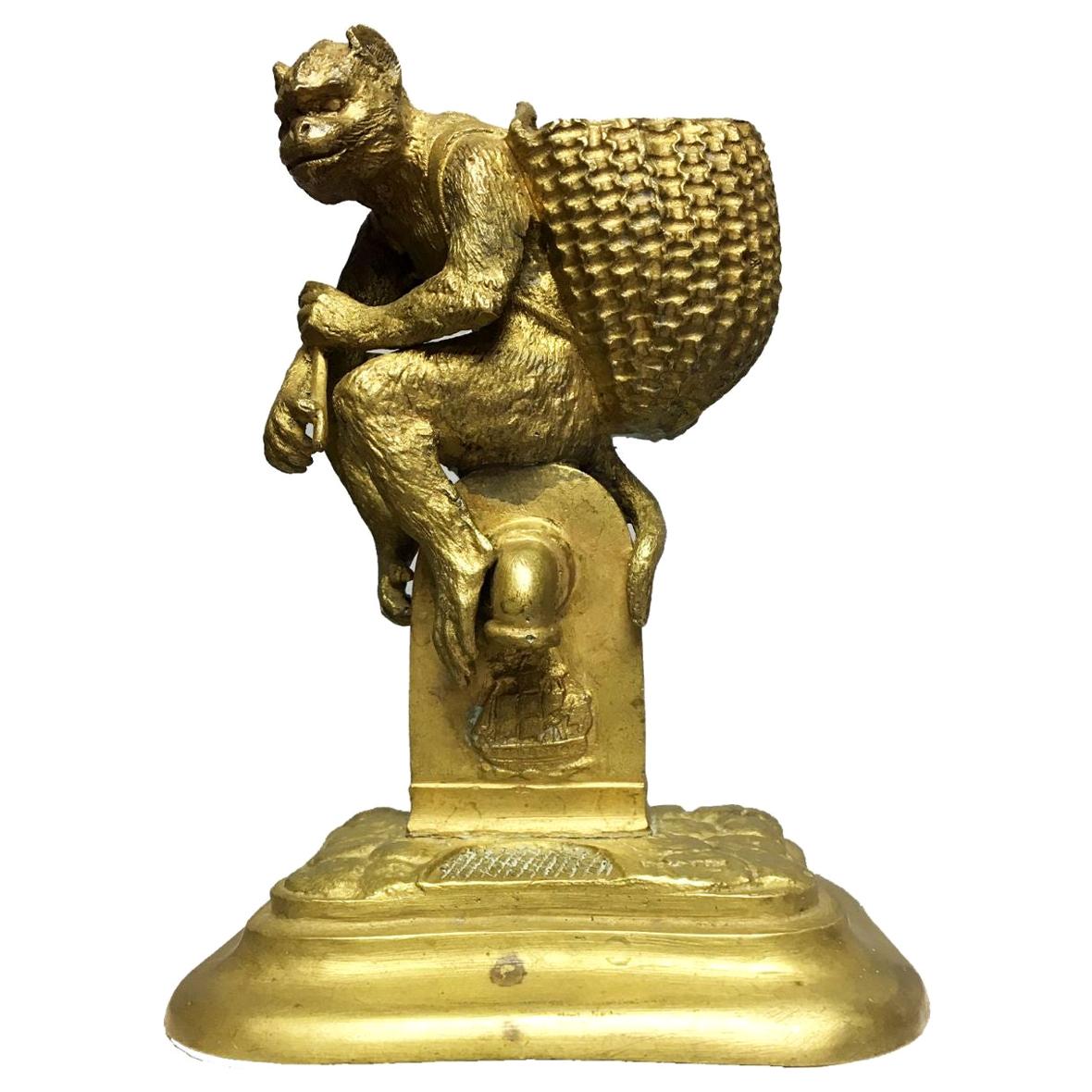 Late 19th Century Scientist Monkey Pyrogenic Bronze Animal by Fratin at ...