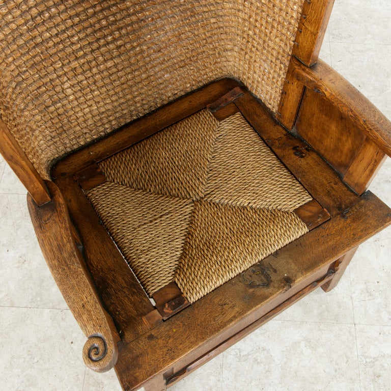 Late 19th Century Scottish Oak and Woven Straw Orkney Chair, Armchair ...