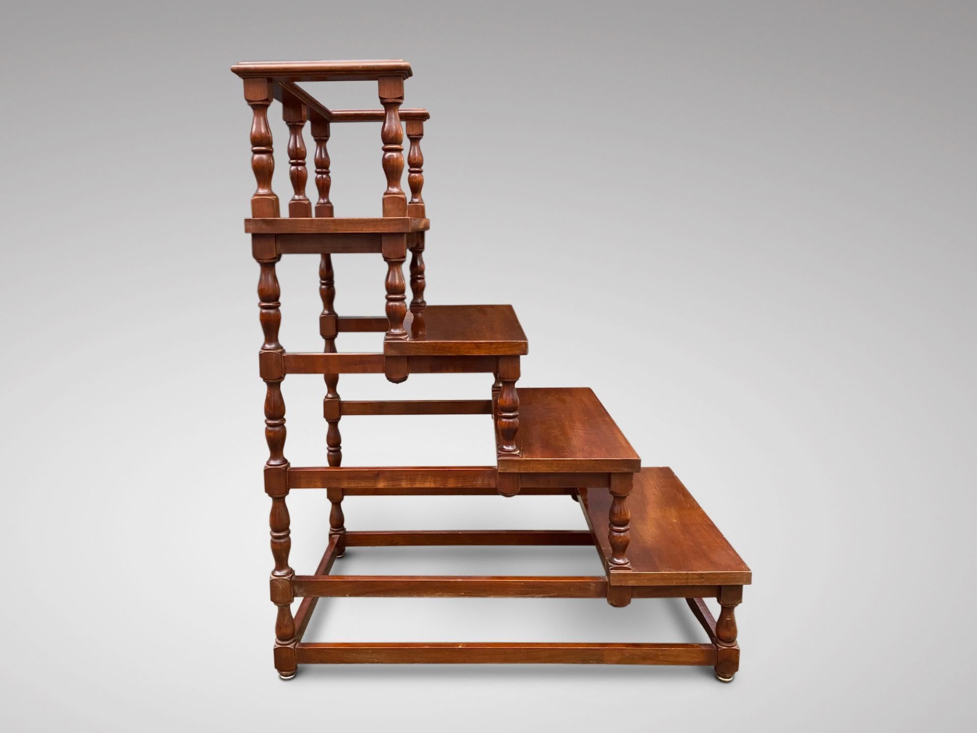 Late 19th Century Set of Mahogany Library Steps at 1stDibs