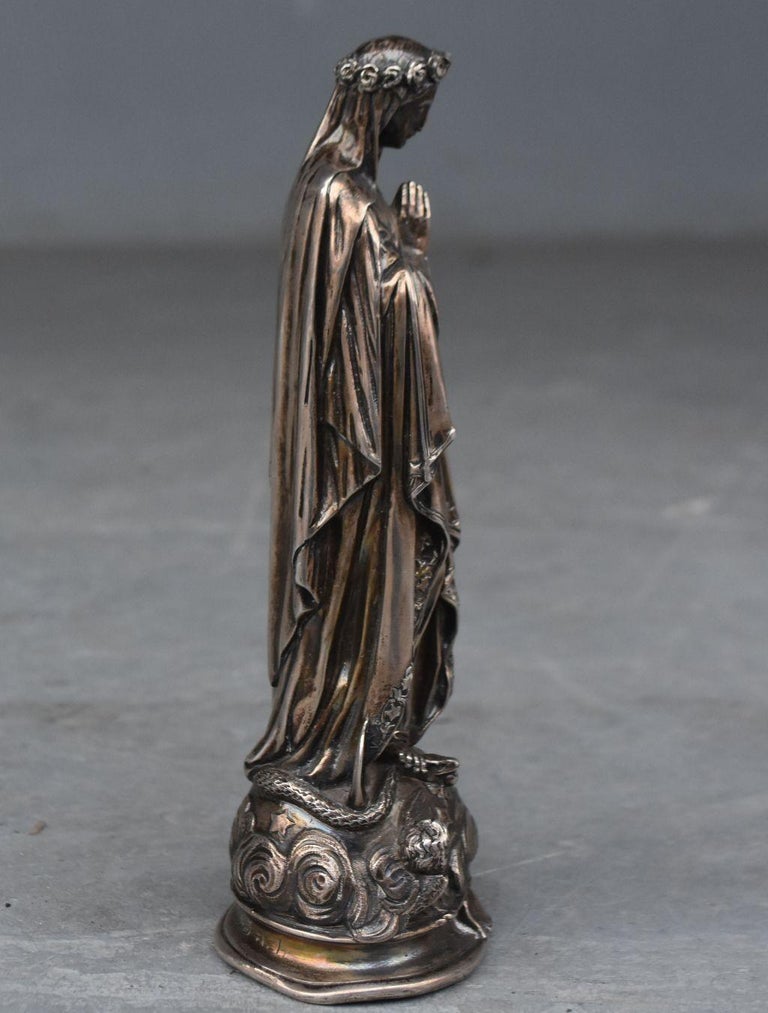 Late 19th Century Silver Statue of the Blessed Virgin Mary at 1stDibs ...