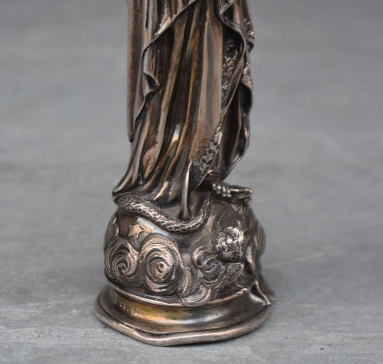 Late 19th Century Silver Statue of the Blessed Virgin Mary at 1stDibs ...