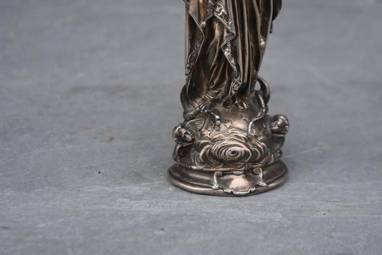 Late 19th Century Silver Statue of the Blessed Virgin Mary at 1stDibs ...
