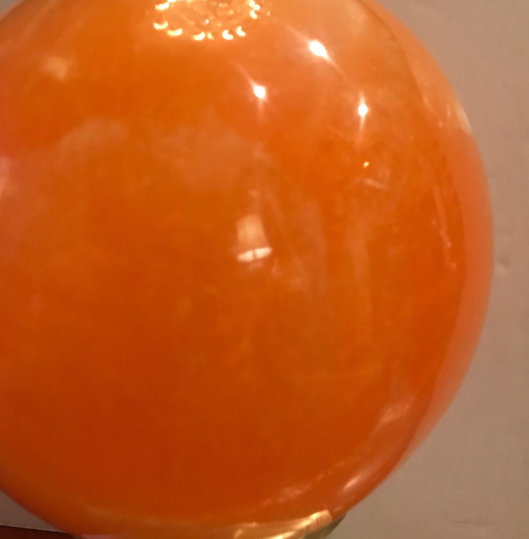 Late 19th Century Solid Agate Sphere and Cast Brass Stand at 1stDibs