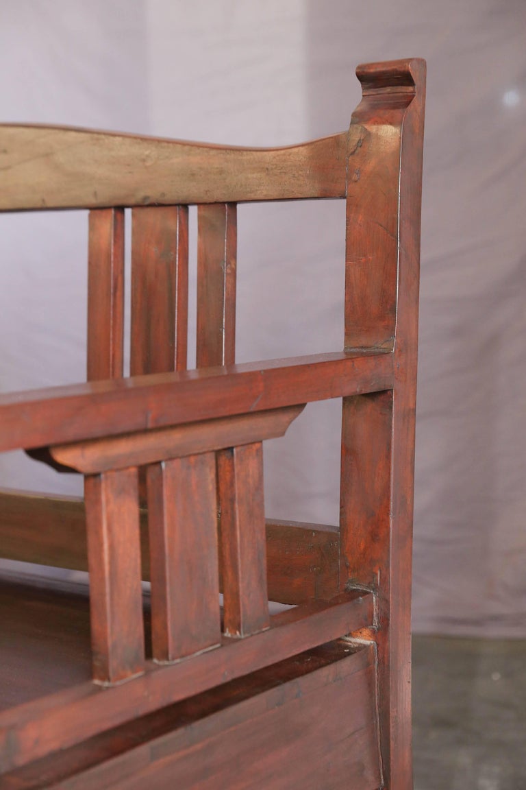 Late 19th Century Solid Teak Wood Typical Tea Plantation Bench from ...