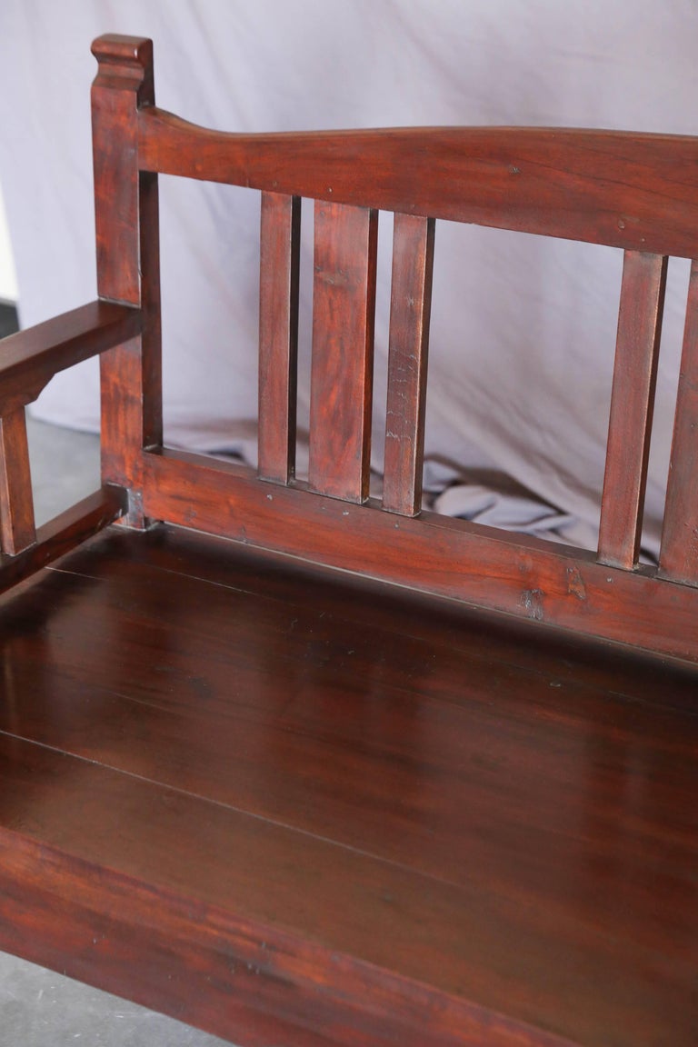 Late 19th Century Solid Teak Wood Typical Tea Plantation Bench from ...