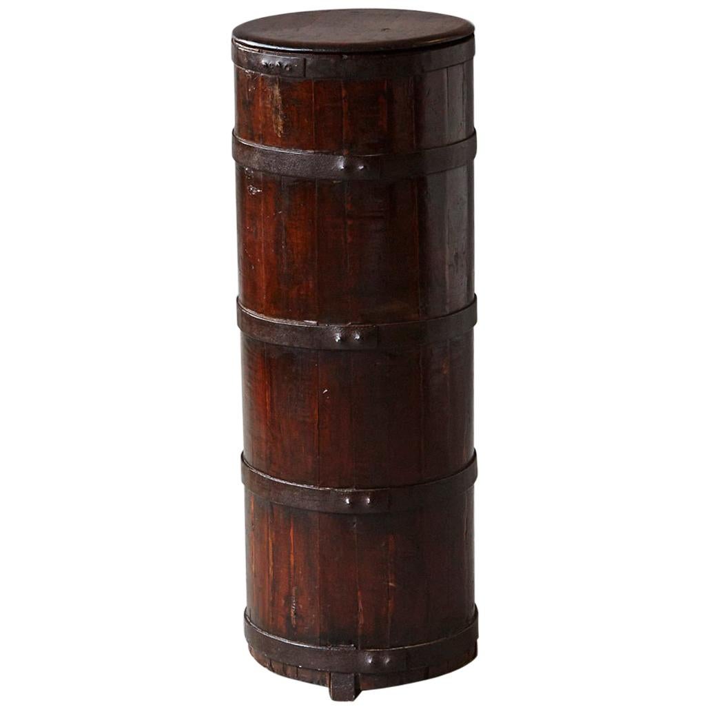 Late 19th Century Tall Chinese Fir Barrel from Zhejiang, circa 1870s at ...