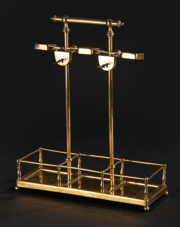 Late 19th Century Tantalus Liquor / Brandy Stand with Crystal Decanters ...