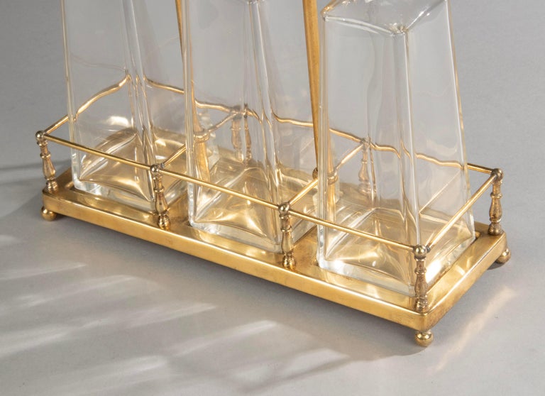 Late 19th Century Tantalus Liquor / Brandy Stand with Crystal Decanters ...