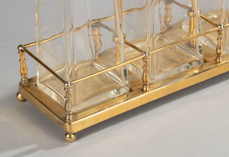 Late 19th Century Tantalus Liquor / Brandy Stand with Crystal Decanters ...