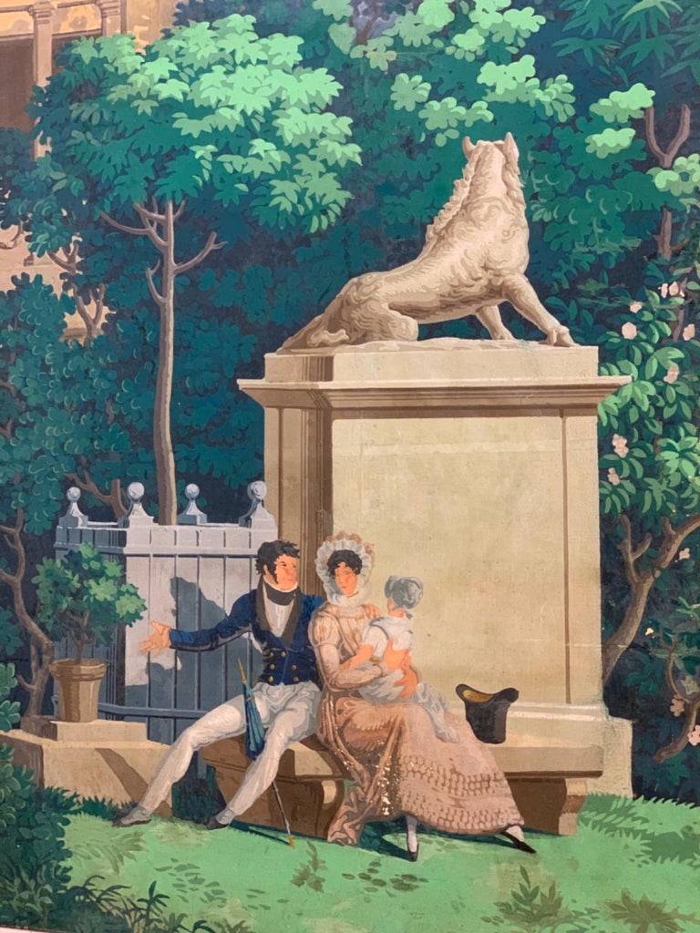 Late 19th Century Tempera on Paper Architectural Landscape For Sale at ...